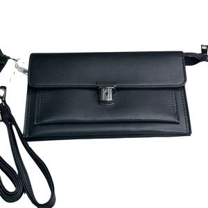 Isabelle | Bags | Nwt Isabelle Vegan Leather Black Threepocket Wristlet ...